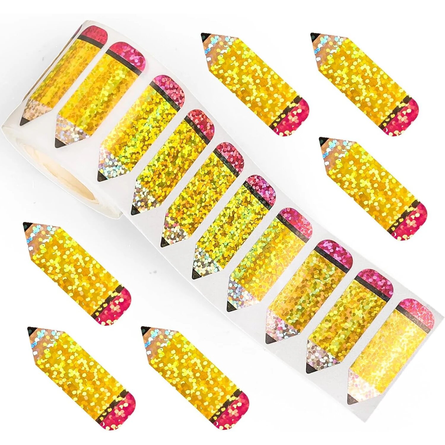 Золотые наклейки-карандаши QY2877-500pcs-1roll