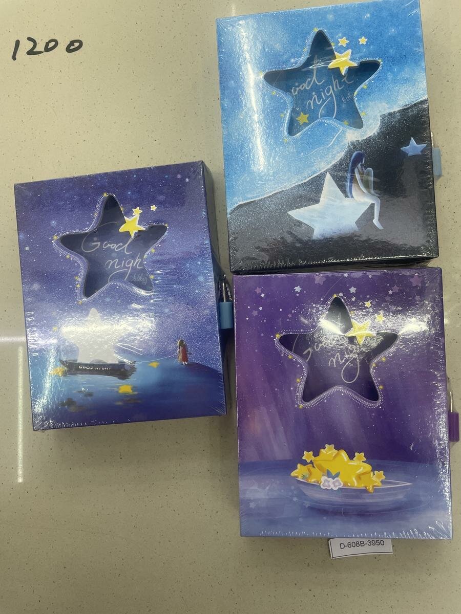 Блокнот "Stars" в подарочной коробке с кодовым замком, 45л, 16х12.5см, разноцветный принт