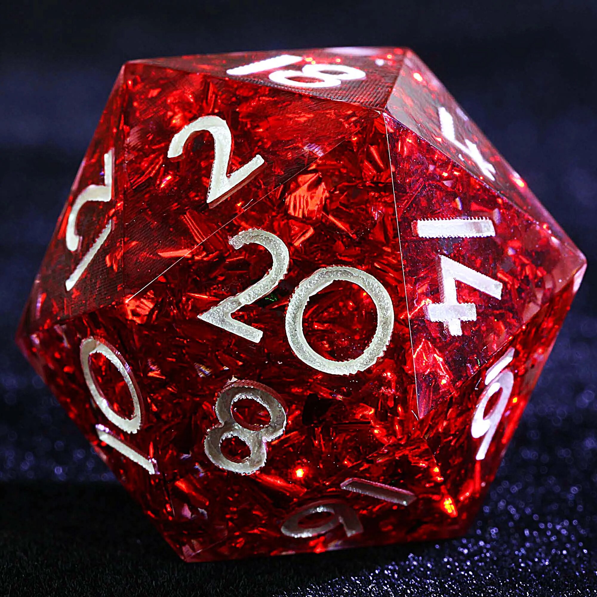 Набор костей D&D Глубокие алые фольгированные Full Set of 9 pieces
