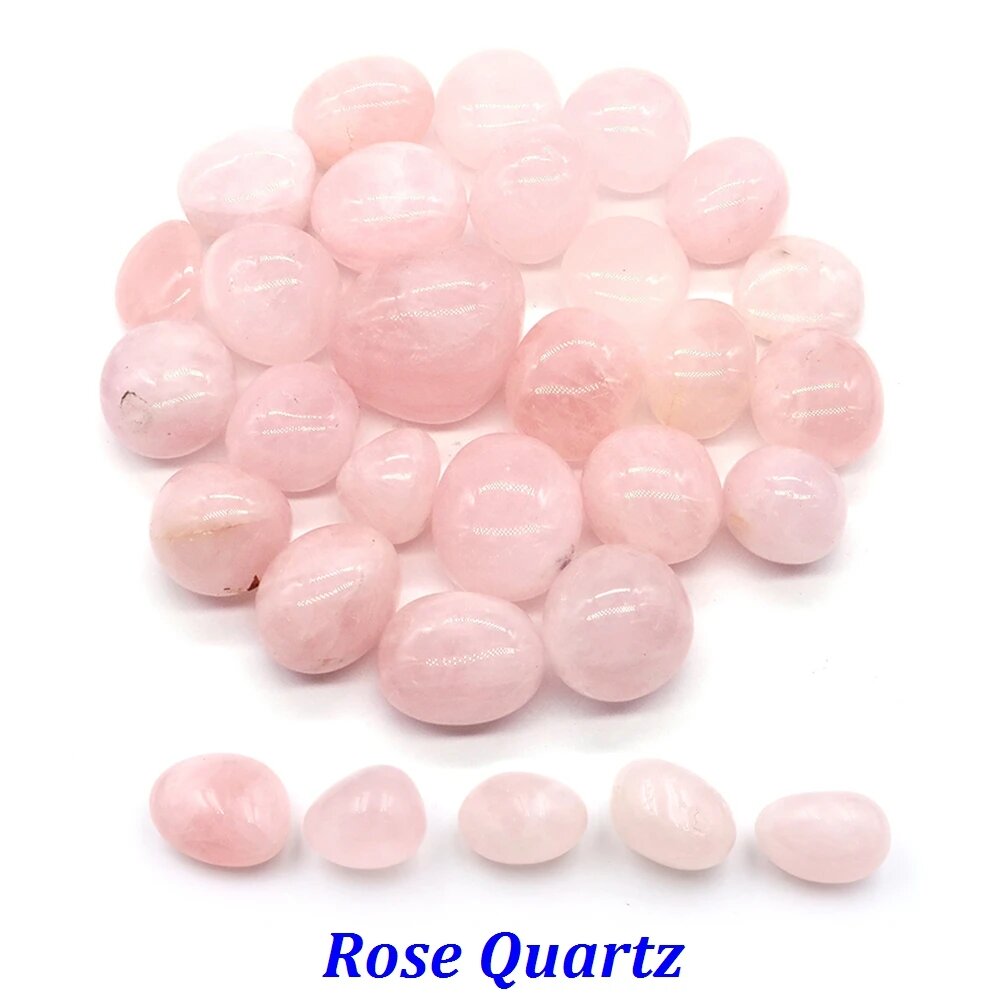 Галтованный обсидиан для аквариума Розовый, 200g, Rose Quartz