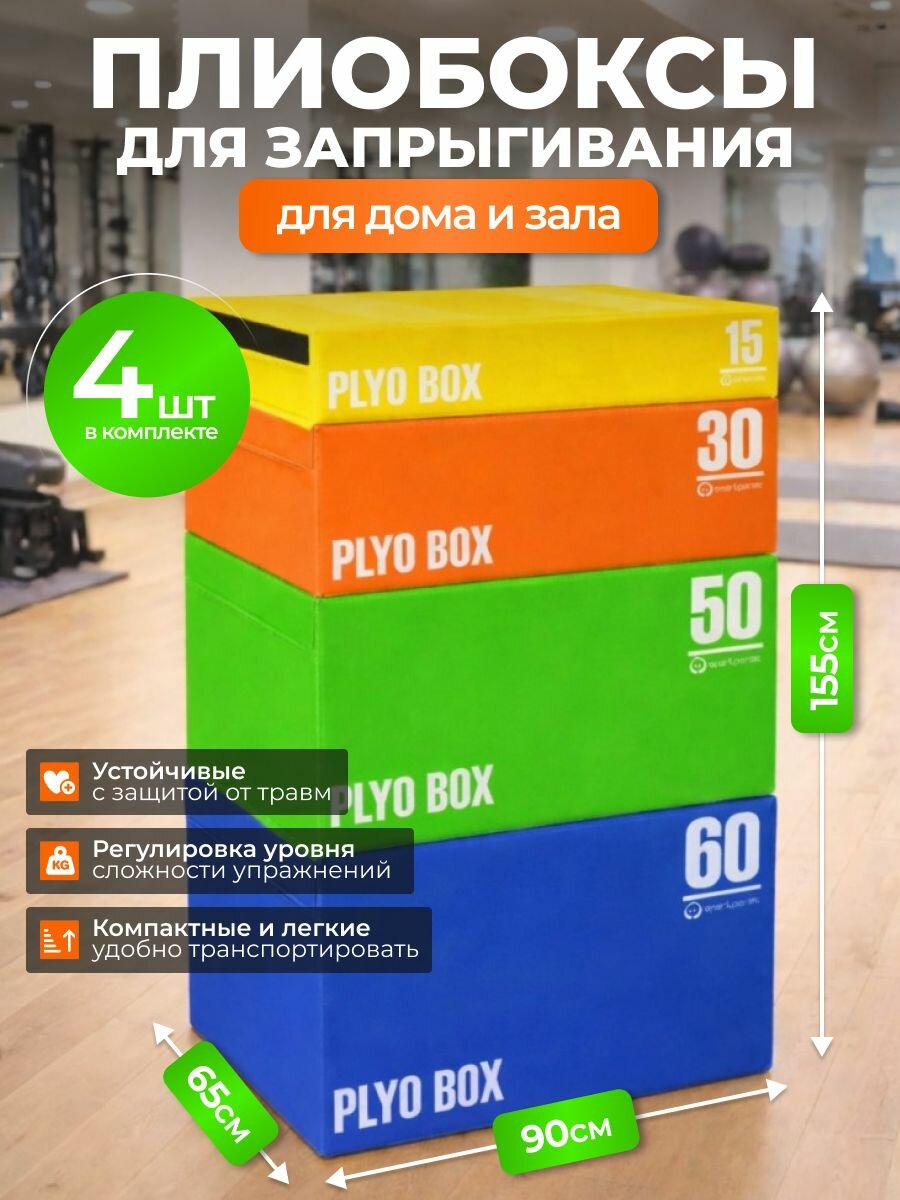 Плиобокс SportPanda, тумба для запрыгивания (комплект 4 шт)