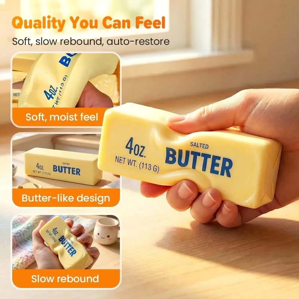 Butter Squishy/2026 New/Антистресс-игрушка "Масло" из мягкого полиуретана