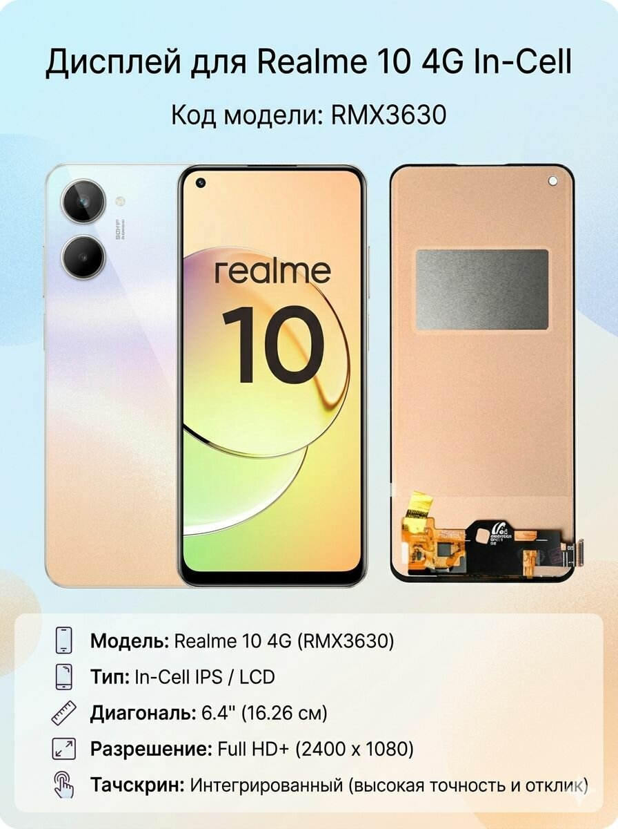 Дисплей для Realme 10 4G (RMX3630) In-Cell