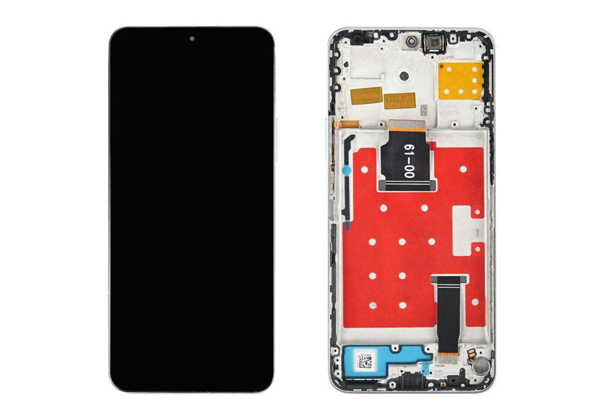 Дисплей для Huawei Honor X8A (CRT-LX1, CRT-LX2, CRT-LX3) в рамке (серебристый) премиум