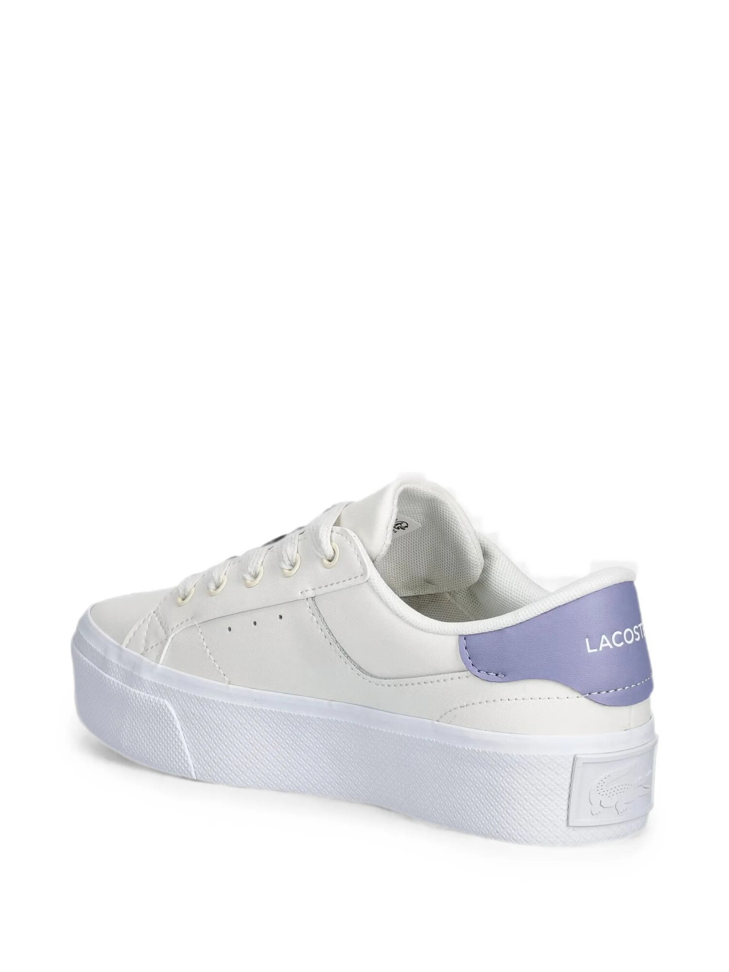 Кроссовки LACOSTE Logo-patch platform sneakers, размер 41 EU, бежевый/белый — фото 1