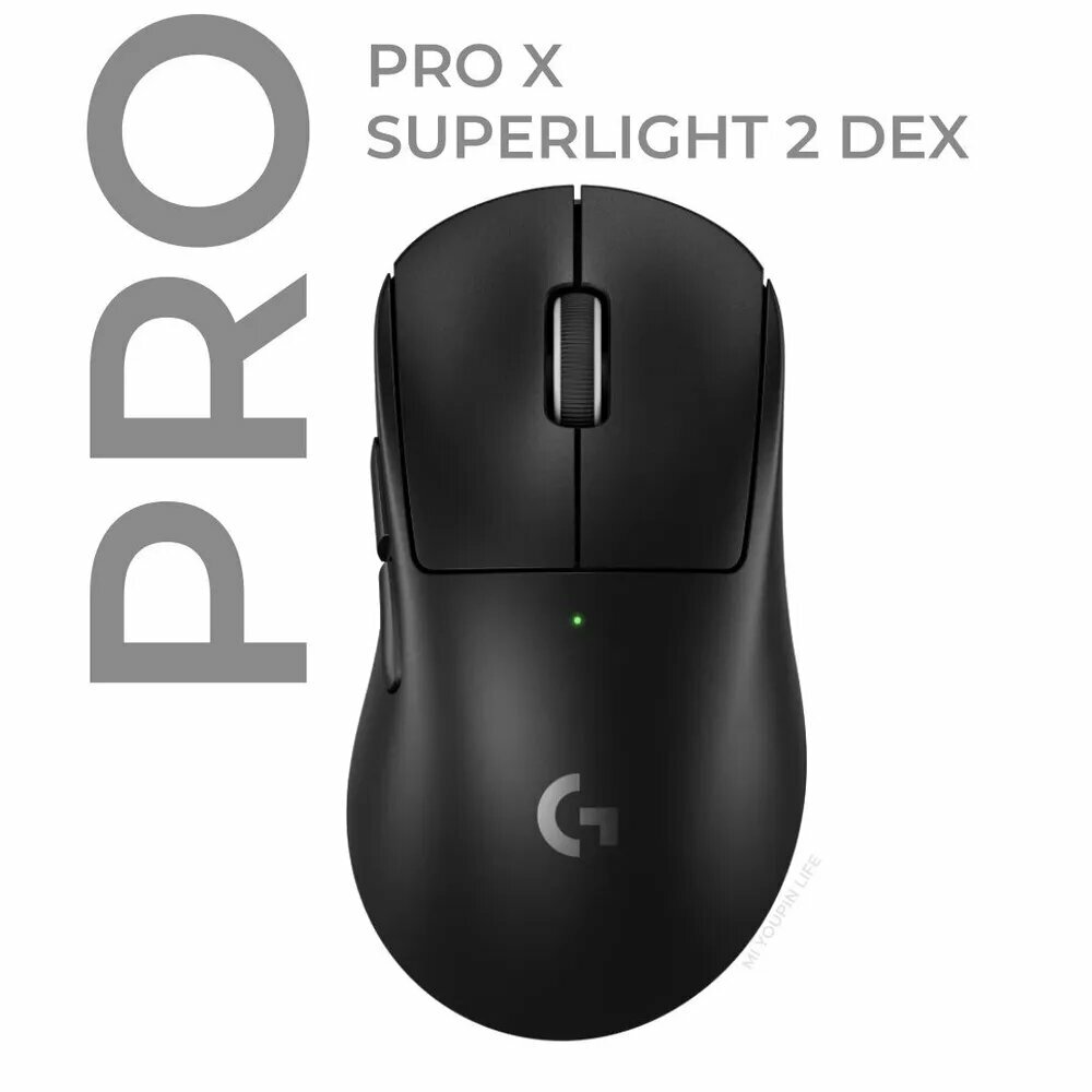 Logitech Игровая мышь беспроводная PRO X SUPERLIGHT 2 DEX LIGHTSPEED 44000Dpi HERO 2 LIGHTFORCE SWITCHES, черный
