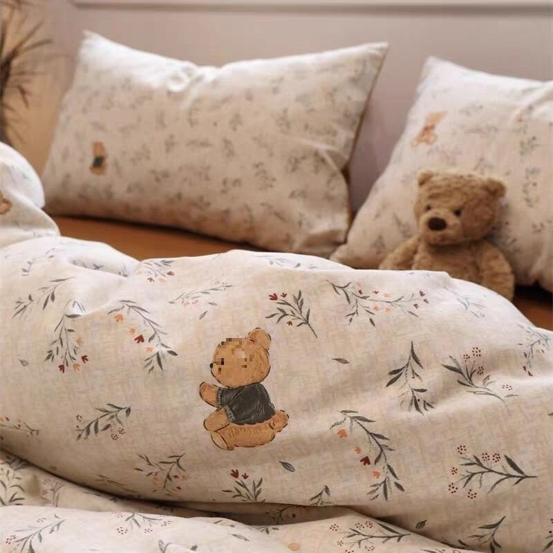 Phil Bear 1,8-метровый постельный комплект с двуспальной простыней 200x230 см, хлопковый флис, зимняя коллекция,