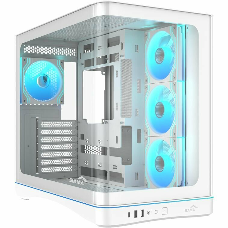 Корпус компьютерный SAMA V62S-WHADA4X1-GL Midi Tower белый