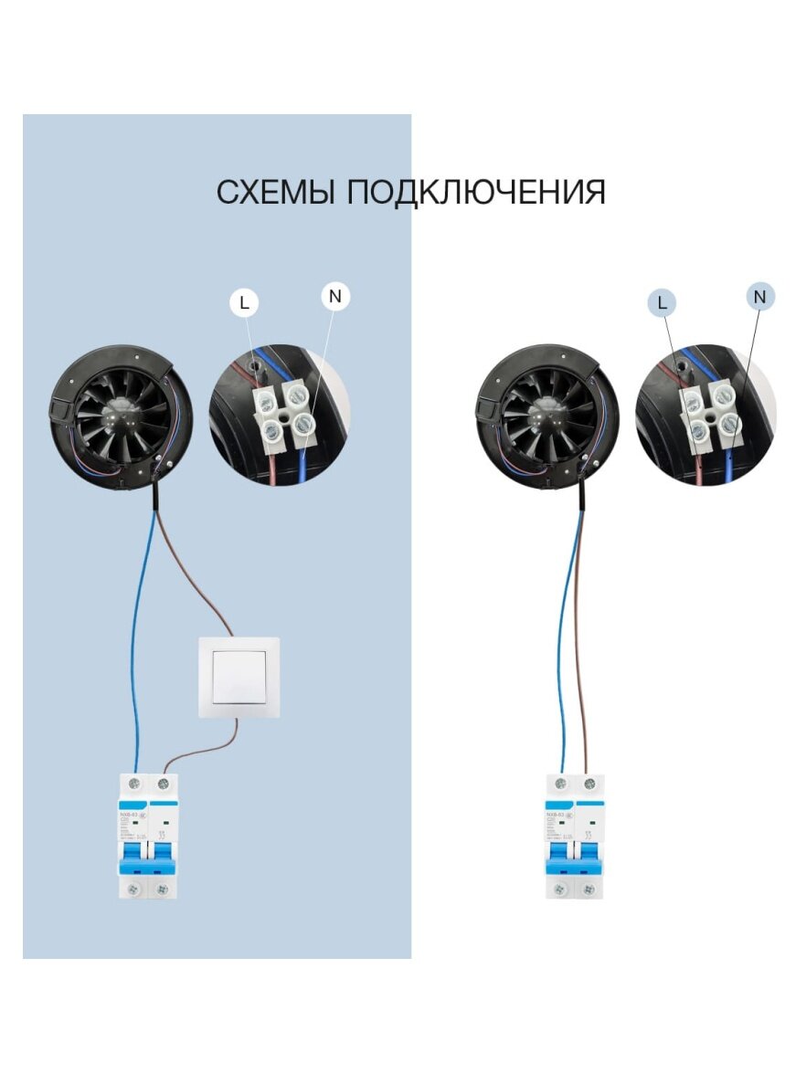 Накладной вентилятор с коротким патрубком Seicoi Ratio Design 100T White