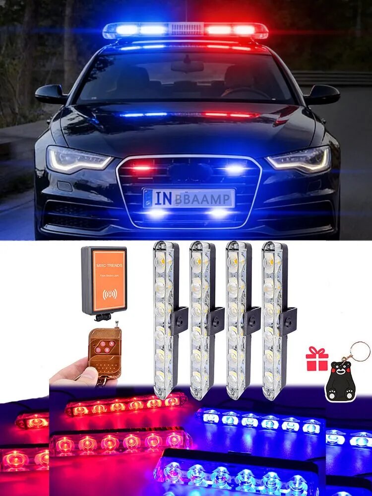 BBAAMP Лампа автомобильная 10W, 4 шт. арт. Светодиодный стробоскоп 12В 24W