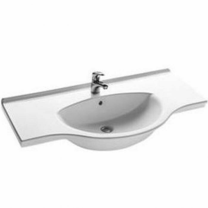 Раковина Hatria Sophie 105 YU90 Белая, фаянс, подвесная полувстраиваемая