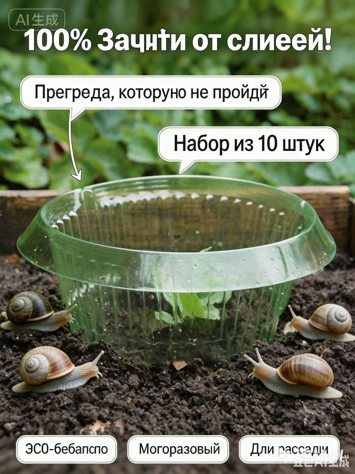 Чехол для укрытия кустарников Пластик, 0.23x0.23 м, 10 шт
