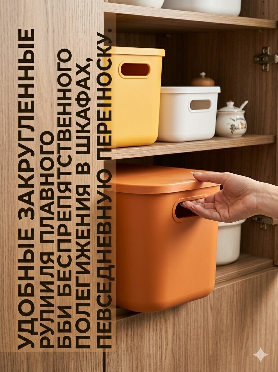 Контейнер для хранения с крышкой и ручками, органайзер для одежды, книг и косметики, штабелируемый ящик для прихожей, 1 шт