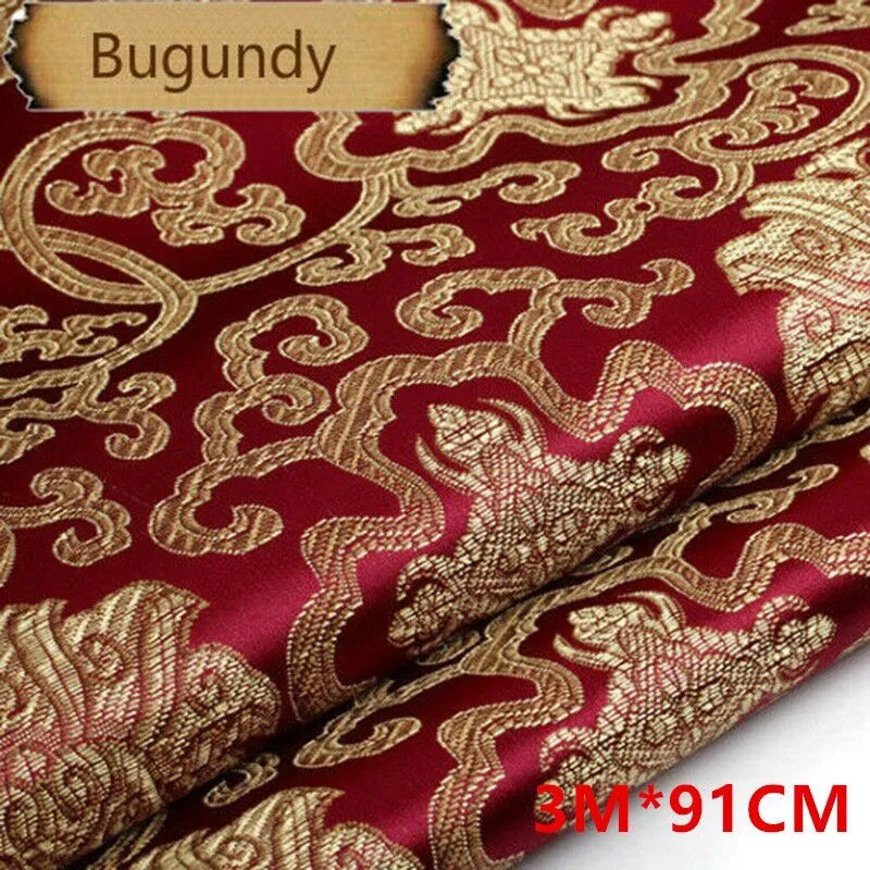 Парчовая атласная ткань для одежды Burgundy 3м*91см