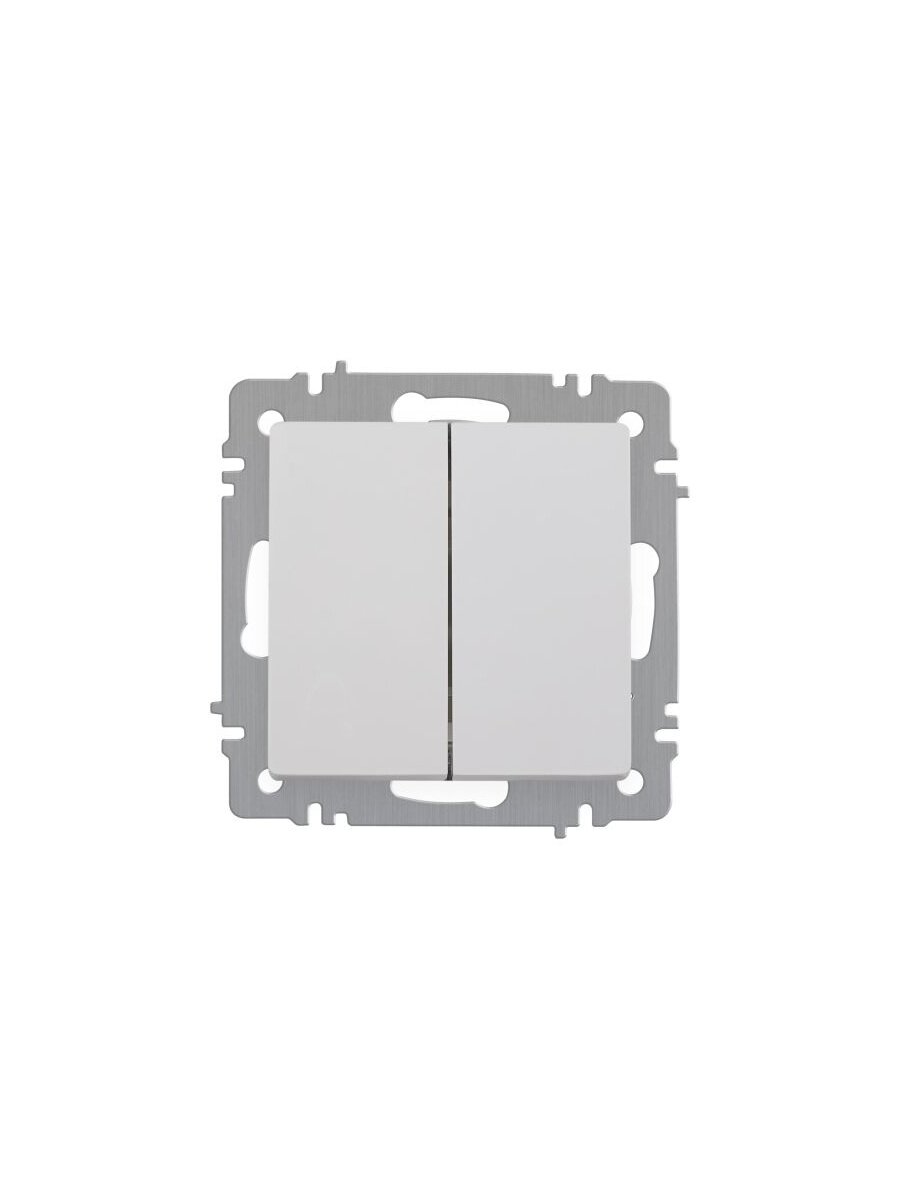 Выключатель 2-кл. СП Accent 6-104-01 10А IP20 250В AL/CU бел. Intro Б0063452