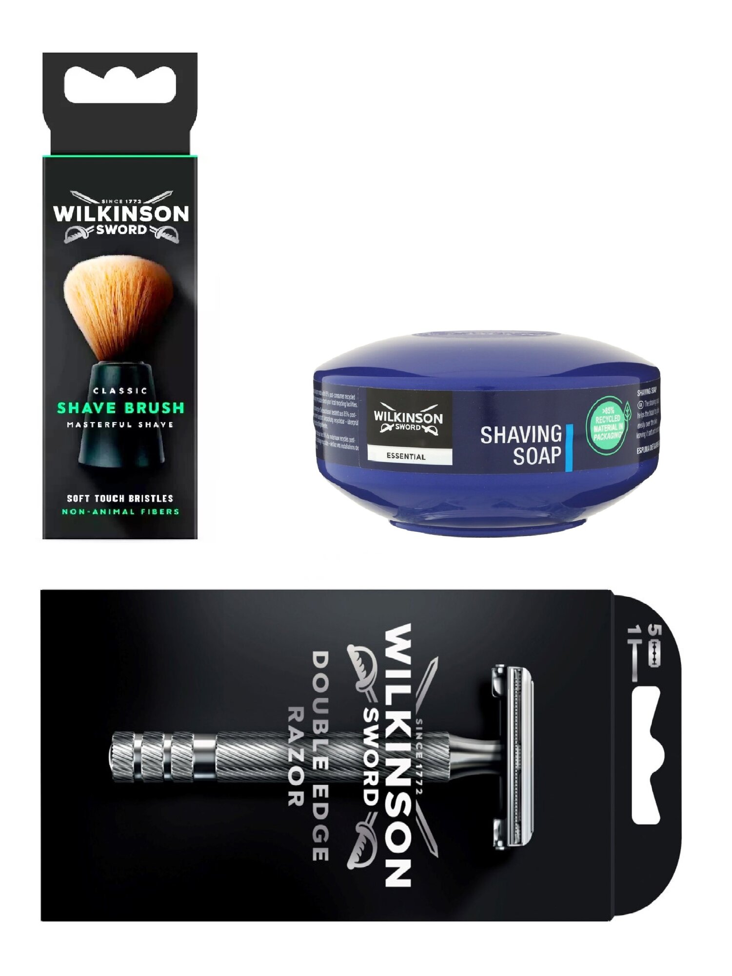 Бритвенный набор Wilkinson Sword Premium Collection мыло, помазок, Т-образная бритва, сменные лезвия