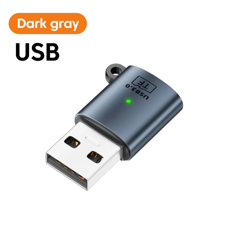 Портативный USB 3.0 Мини-кардридер: Высокоскоростной Адаптер Для Передачи Данных Для Карт TF, Совместимый С USB/Type-C