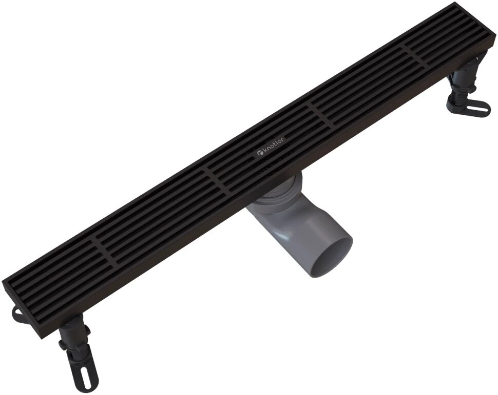 Душевой трап (лоток) Knotlor Storm SDRW0500LBL 50 см, с решеткой, перфорированный, черный матовый