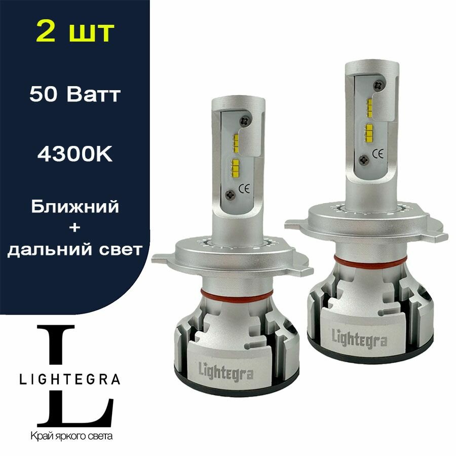 Светодиодные автомобильные лампы H4 LED S15 12-16В, 70 Вт, 5000K. 6000 Лм. (2 шт)