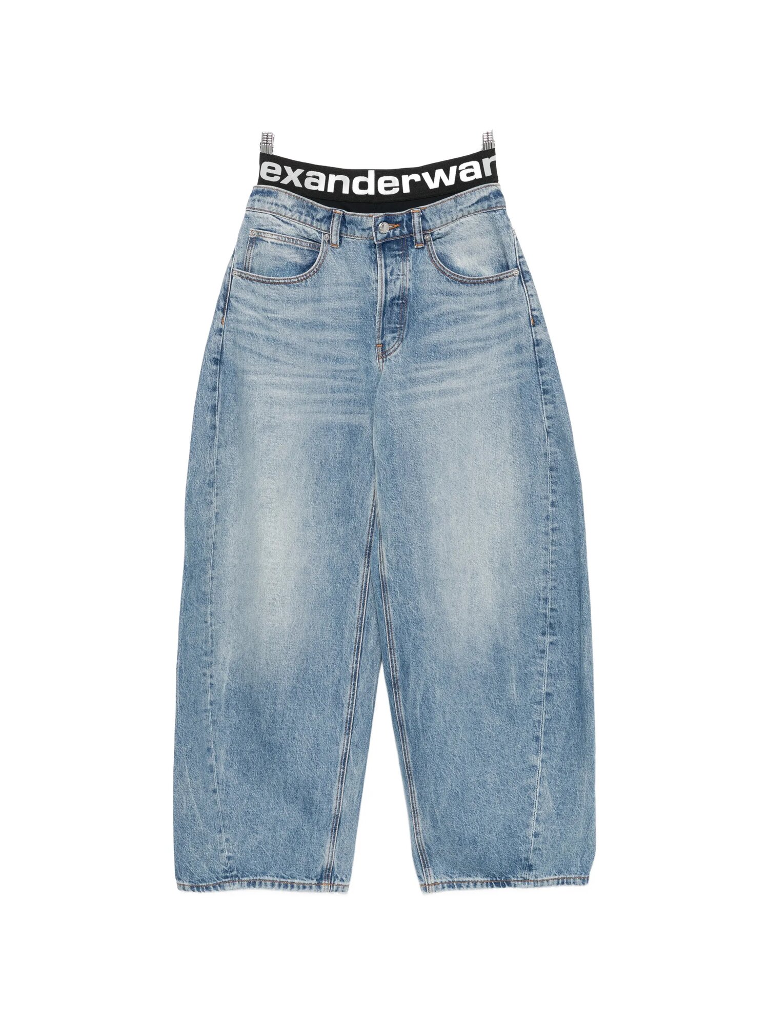 Джинсы Logo-waistband wide-leg jeans 