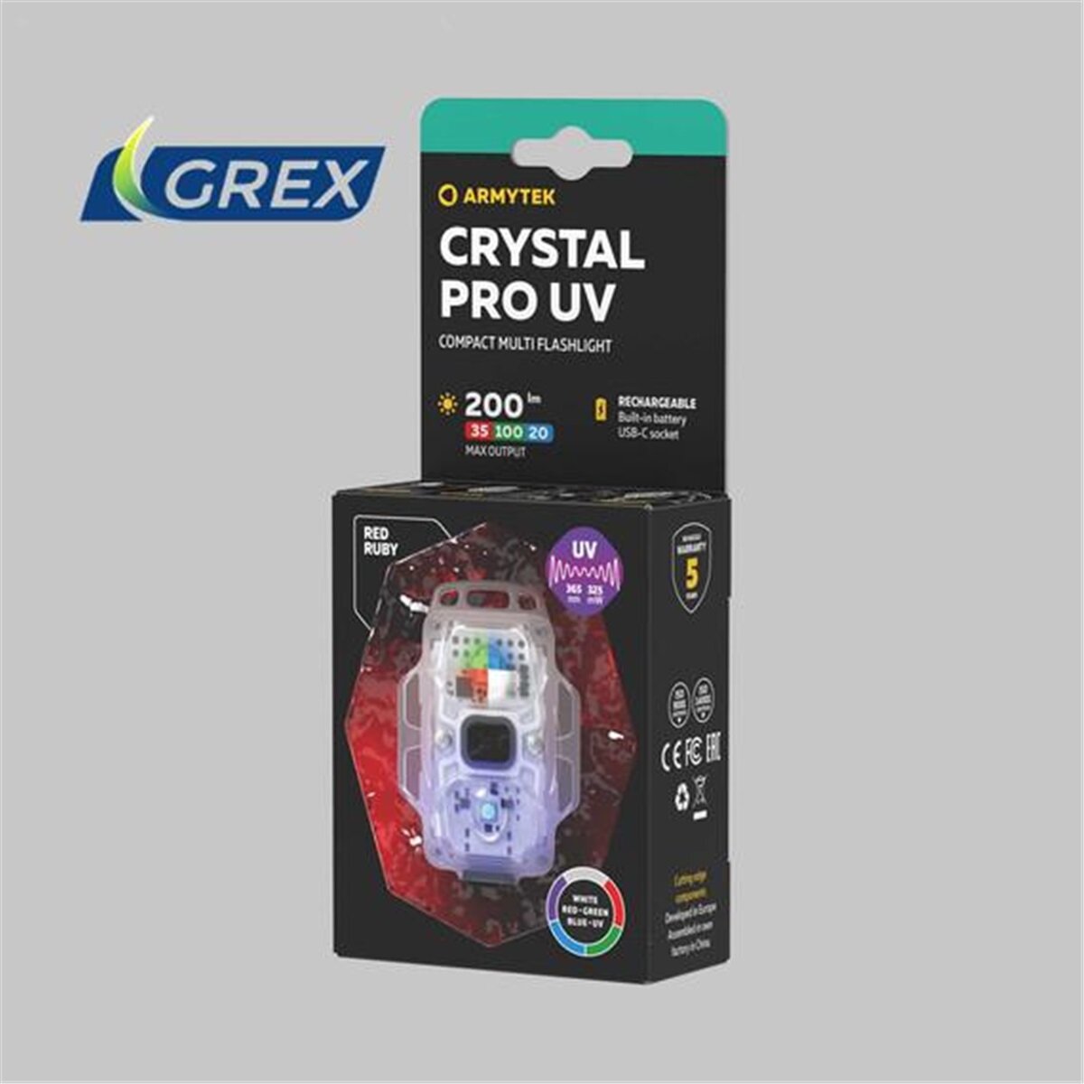 Armytek Crystal Pro UV Компактный мультифонарик Ежедневное обращение походных фонарей Мини-фонарики