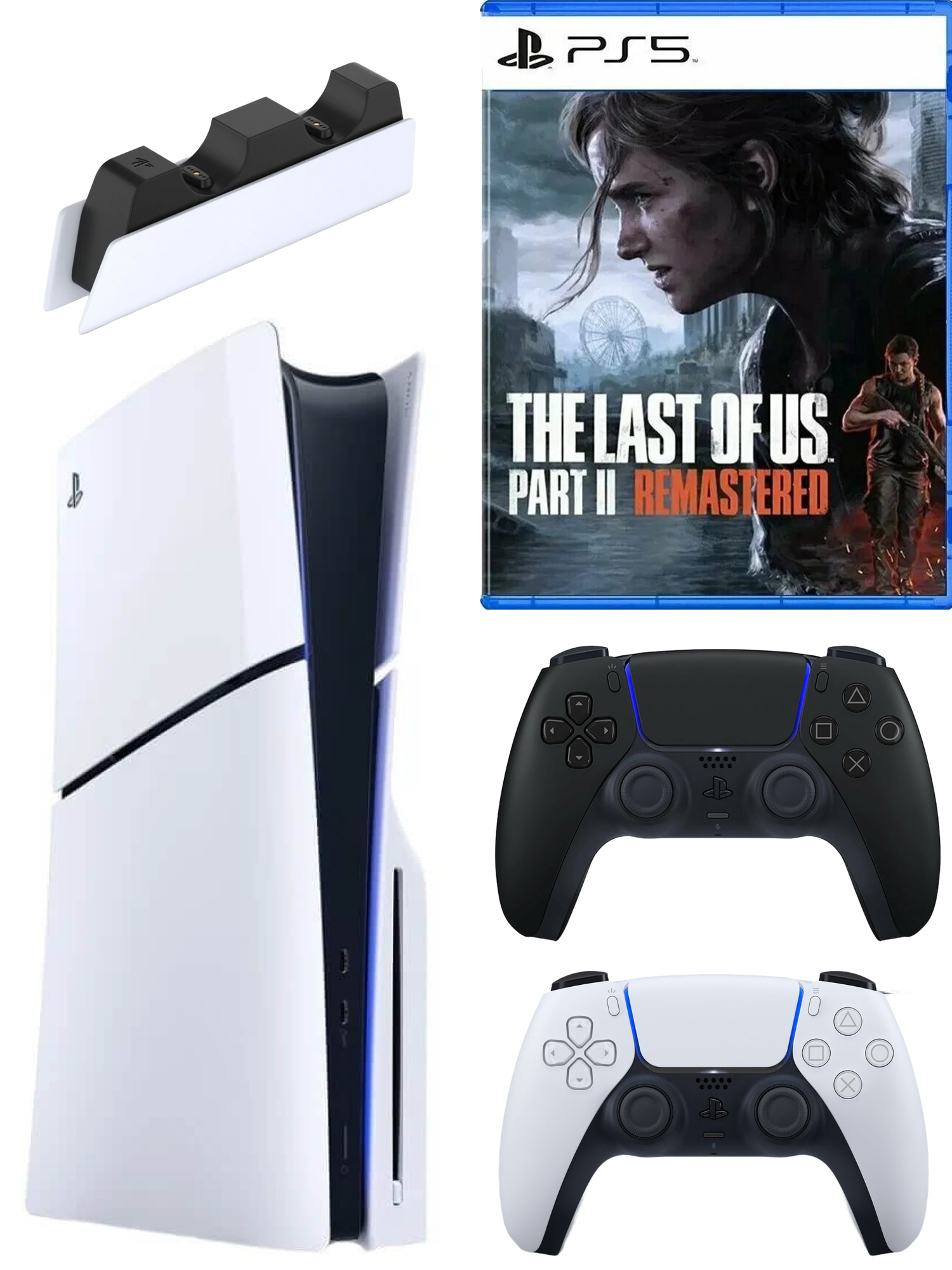 Игровая приставка Sony PS 5 Slim, 1ТБ(с дисководом) +2 геймпад + Зарядная станция+The Last Of Us 2 (подробности в чате)