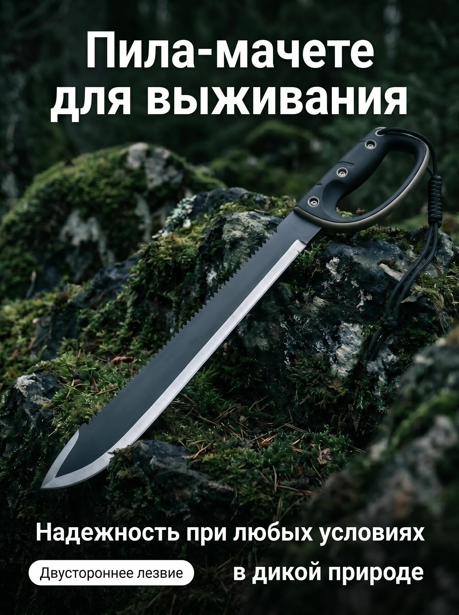 Походный горный нож для приключений на открытом воздухе общей длиной 60,5 см и толщиной лезвия 3 мм/с набором ножей Oxford