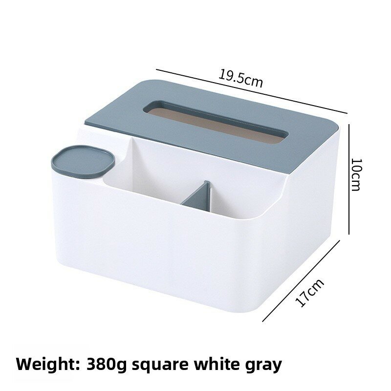 Modern minimalist plastic tissue box with wooden cover for living room and bathroom storage style f