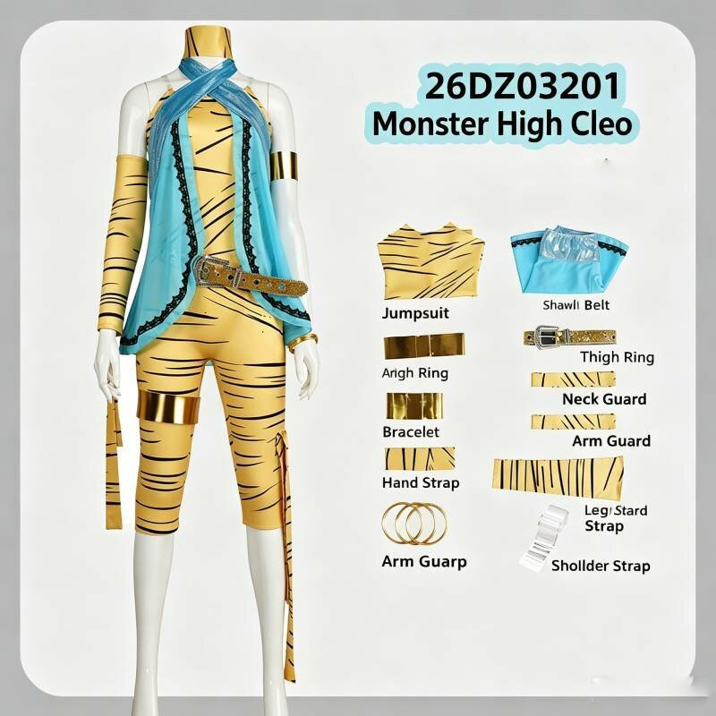 Monster high костюм клоу де ниль для косплея на хэллоуин и аниме фан косплееров xl