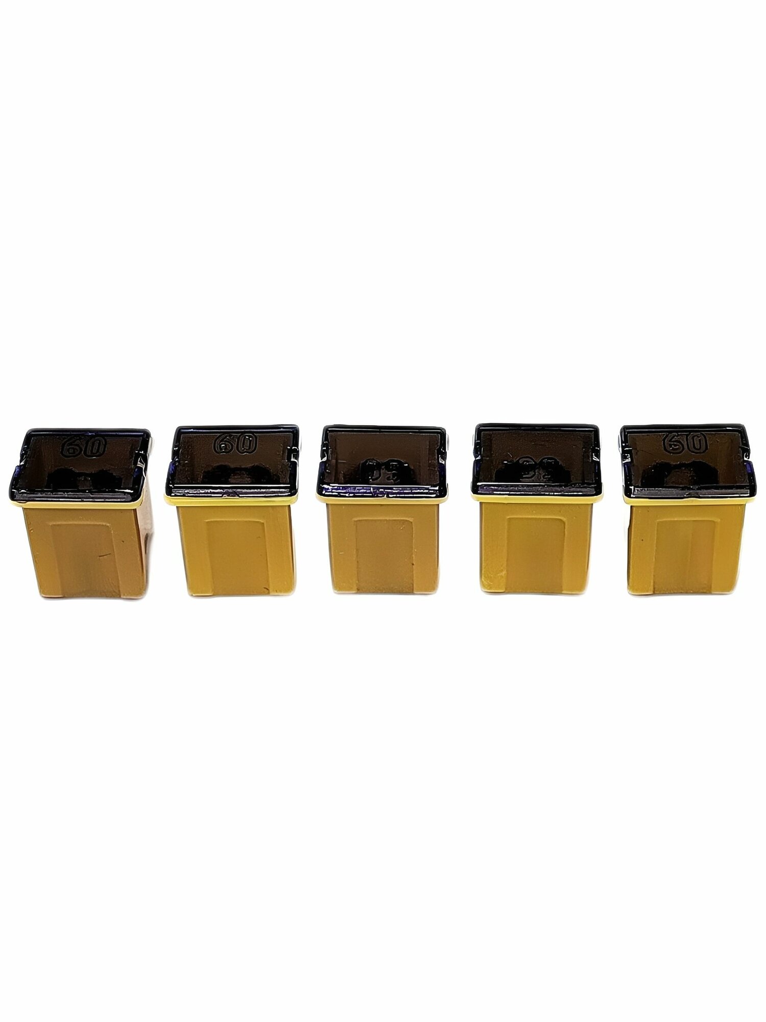 Предохранитель автомобильный FJ17 60 ампер CARTRIDGE 12-24В желтый СОА. Авто в комплекте 5 шт.