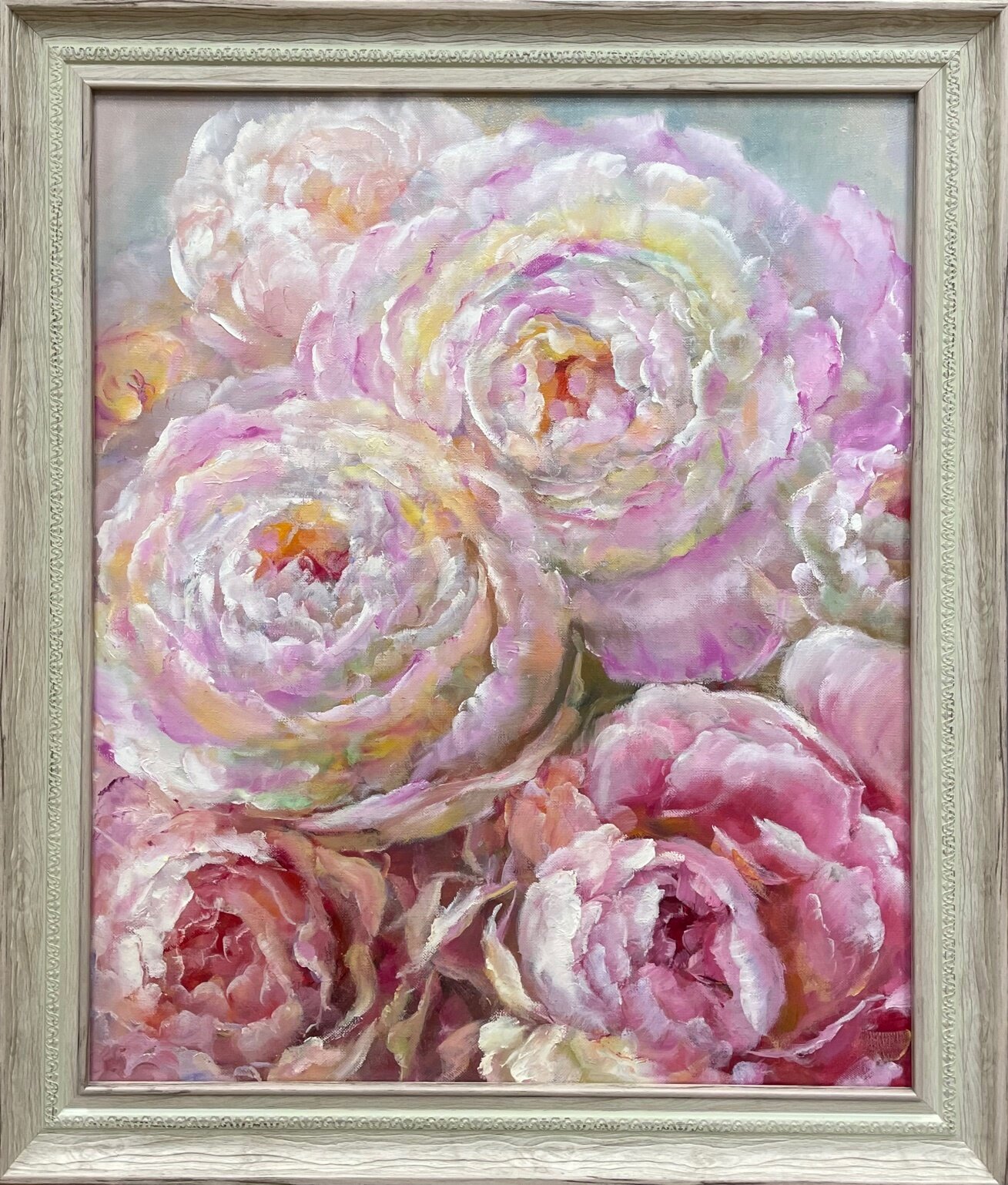 Картина, цветы "Пионы" 7. Холст/Масло. Размер 60x50. Автор Кукольников Кирилл.