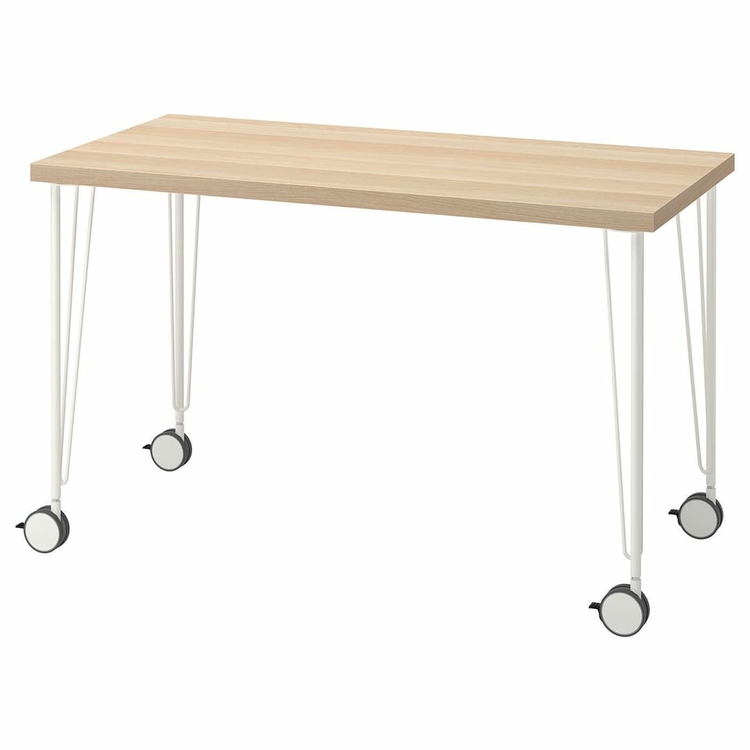 Письменный стол ikea lagkapten/krille, имитация дуба выбеленный/белый, 120x60 см 194.169.09