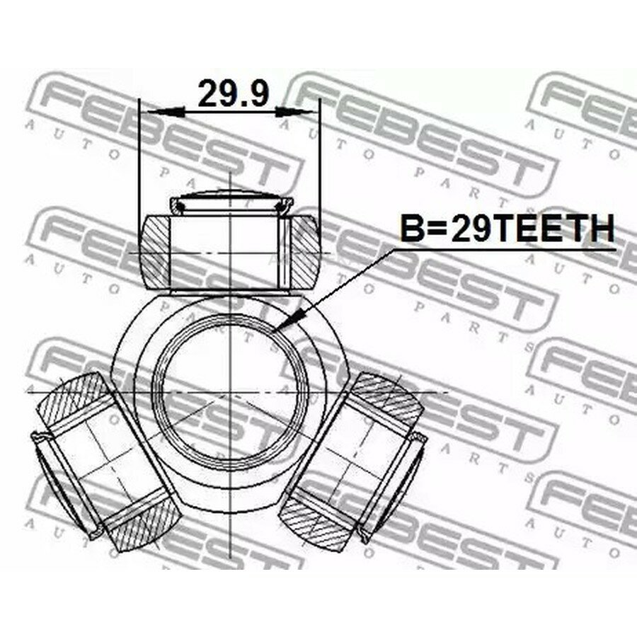 Трипоид 29X29.9 MITSUBISHI CARISMA DA 1995-2003 FEBEST 0416DA