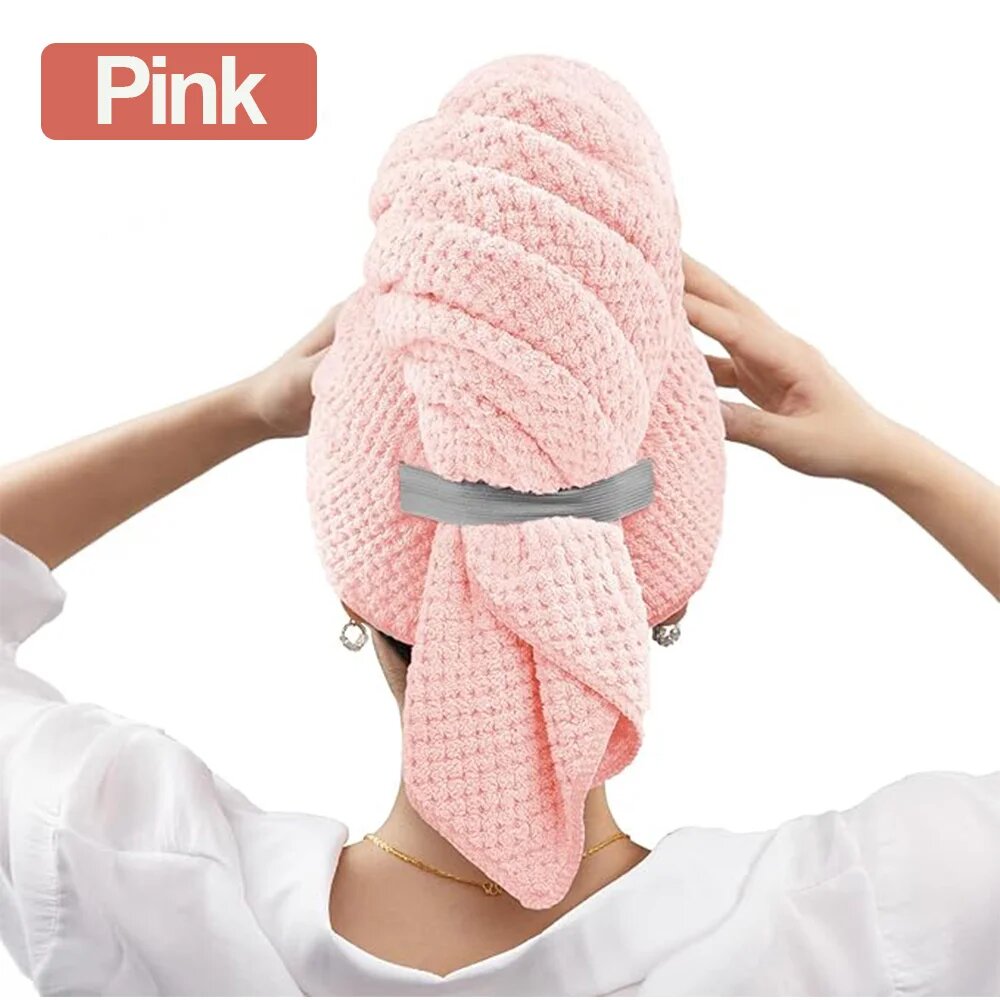 Розовое полотенце для волос из микрофибры Pink