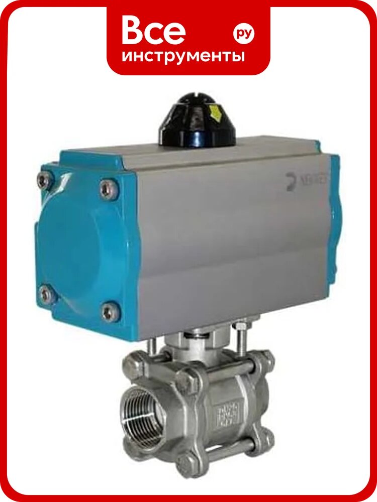 Кран шаровой муфтовый NEWKEY (3PC), AISI304 DN25 (1), с двухсторонним пневмоприводом AT63D NK-BMTp25/4*AT63D