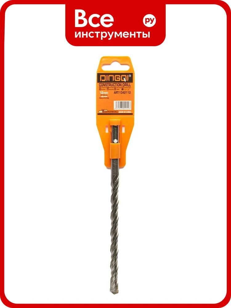 Бур по бетону, кирпичу DINGQI 12х210 мм, SDS-Plus 1342112