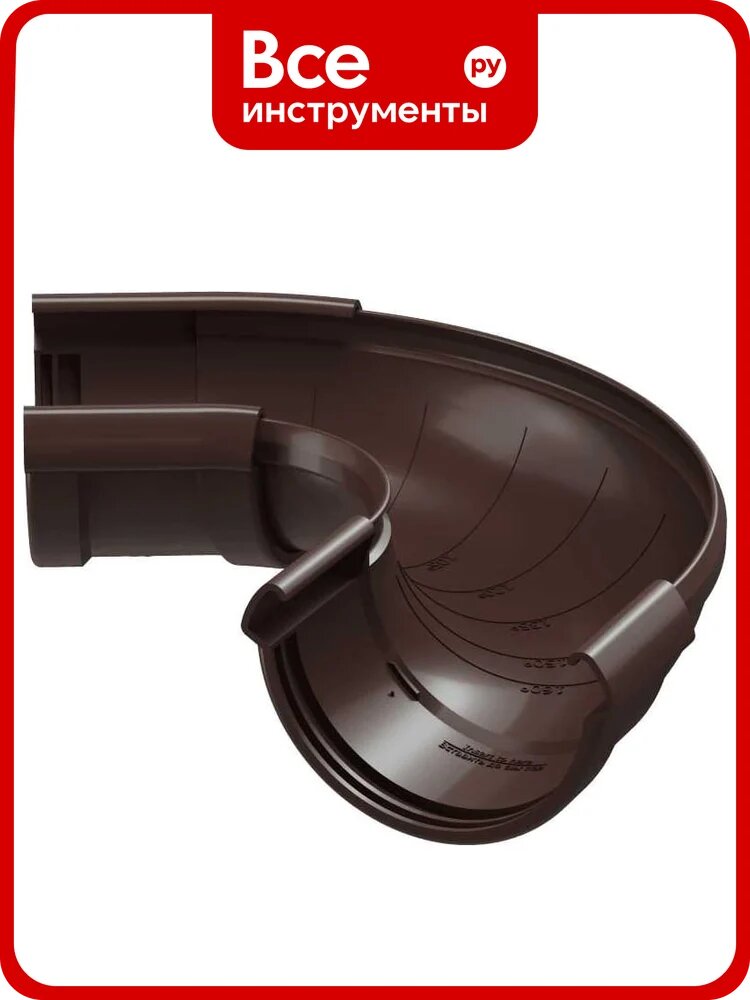 Угол желоба Docke LUX PVLR-1050, пластик, 60-160°, 2,2мм, шоколадный