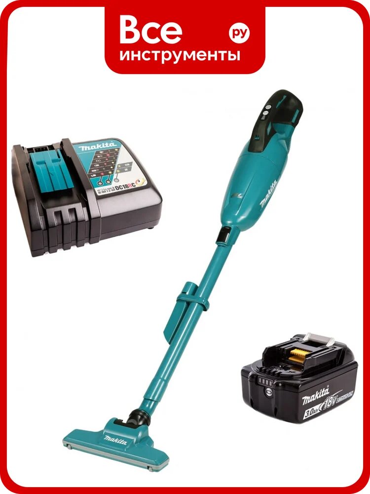 Пылесос аккумуляторный Makita LXT BL 18В, 1200 л/мин, 18 кПа, 0,73 мл, сух.