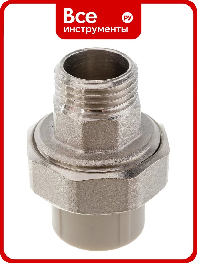 Муфта комбинированная с наружной резьбой VALFEX PP‑R, полипропиленовый, серый, для труб 20 мм, тип резьбы