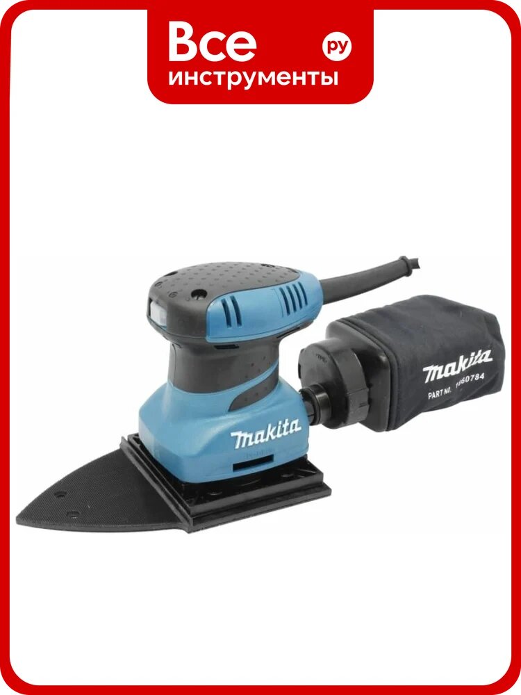 Вибрационная шлифмашина Makita BO 4565 с щеточным двигателем, подключением к пылесосу и липучим креплением