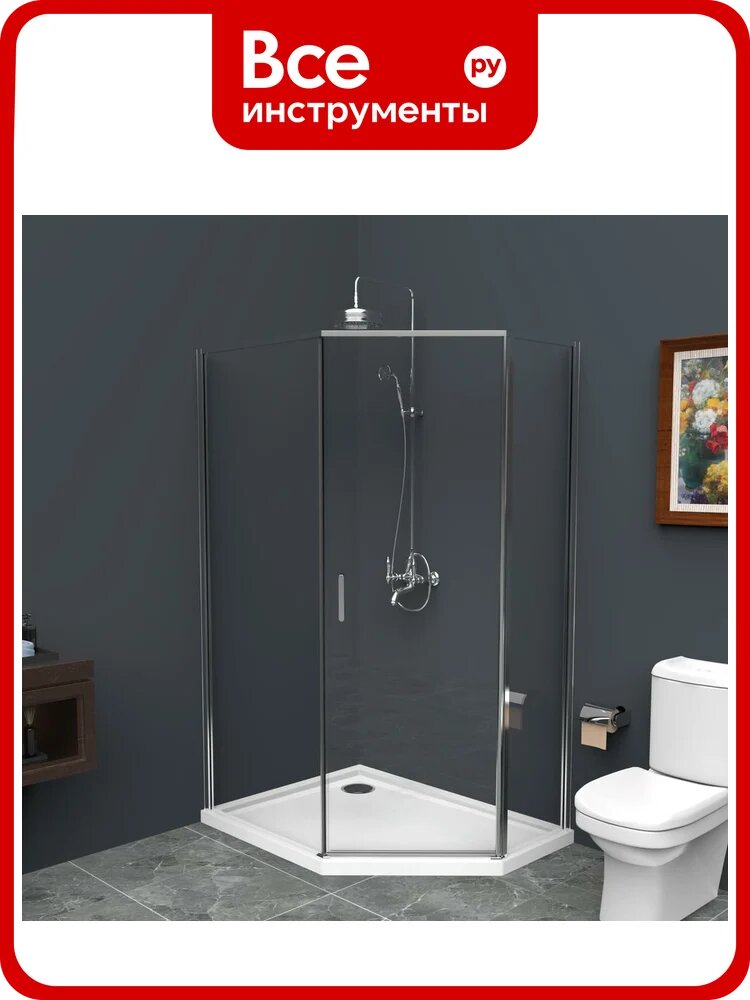 Душевой уголок BelBagno UNO-195-PH-1-100/80-C-Cr, 195 см, себе стиль и практичность