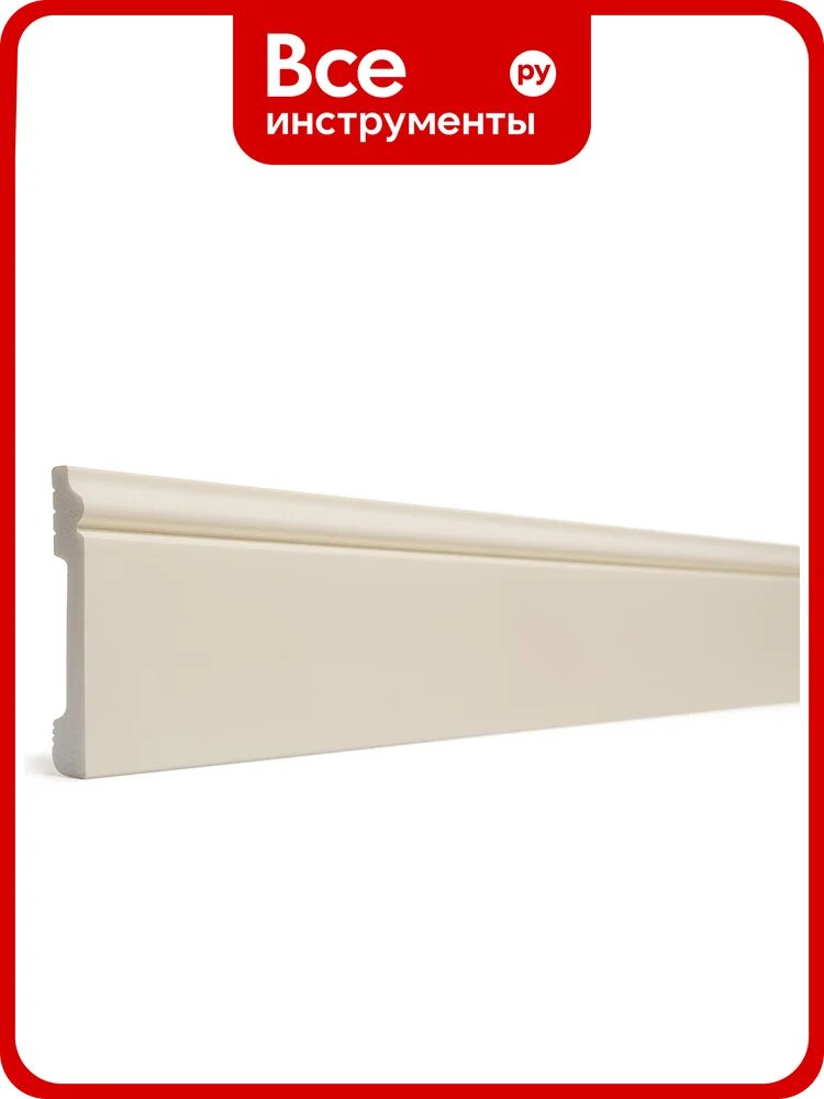 Напольный плинтус Decor-Dizayn ударопрочный, влагостойкий, бежевый, глянцевый, полистирол плотный, монтаж гвоздями