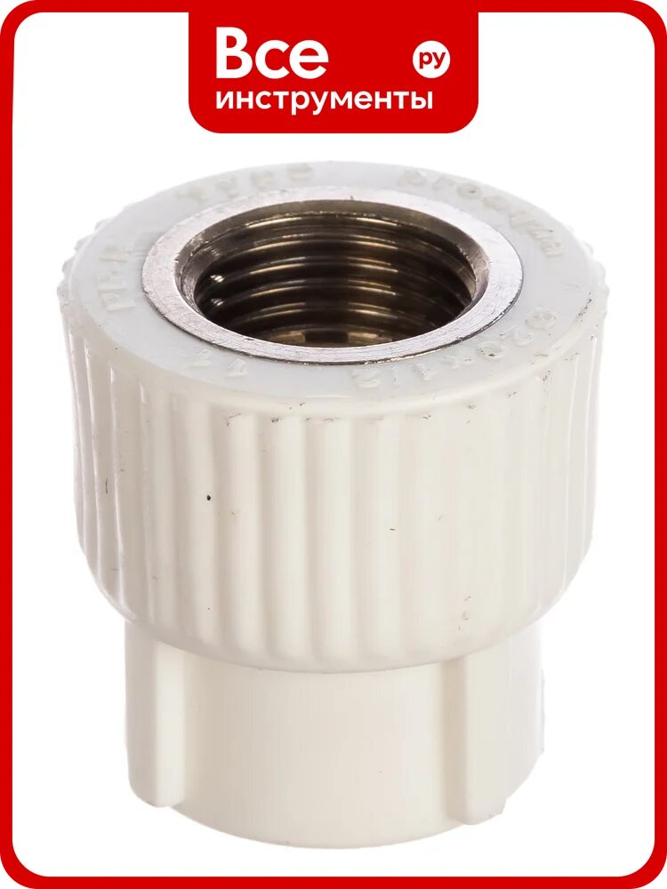 Комбинированная муфта PRO AQUA PP-R ВР Белая 20-1/2 PA22008Pb