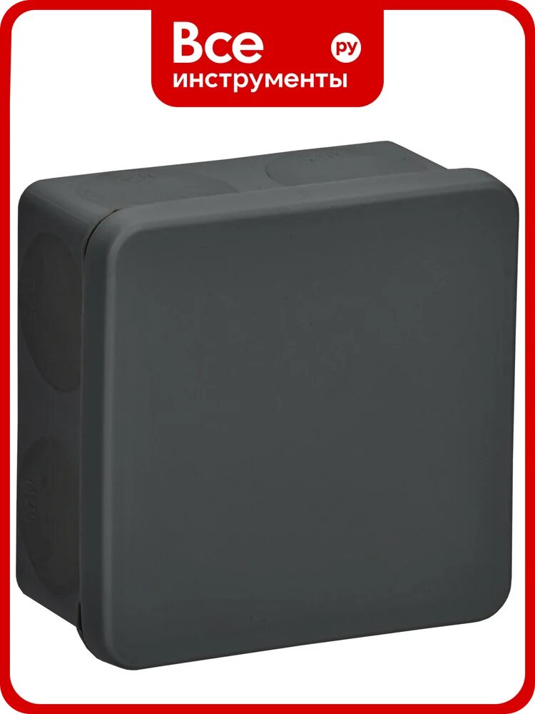 Распаячная коробка IEK км42435 о/п 80x80x40мм ip67 8 вв. черная UKO21-080-080-040-K02-66