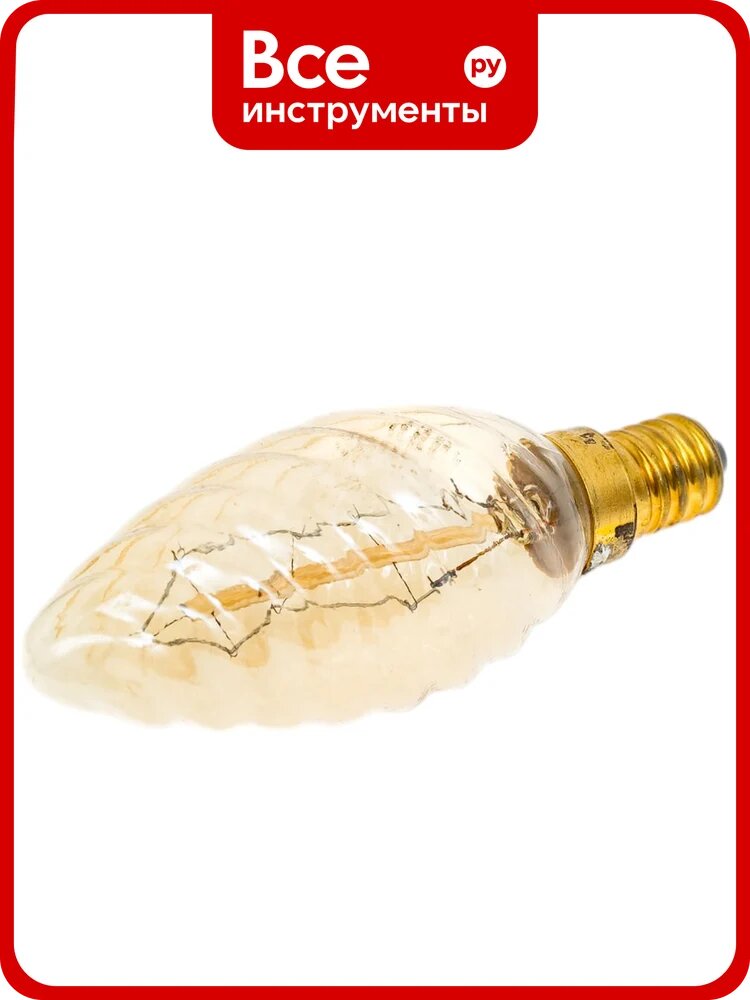 Лампа накаливания LOFT IT Edison Bulb 3560-LT, 60Вт, E14, витая свеча, прозрачная, 220-240В, для общего освещения, длина