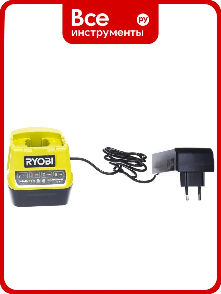 Зарядное устройство Ryobi ONE+ RC18120, для аккумуляторов Li-Ion, 18В, 0.6 кг