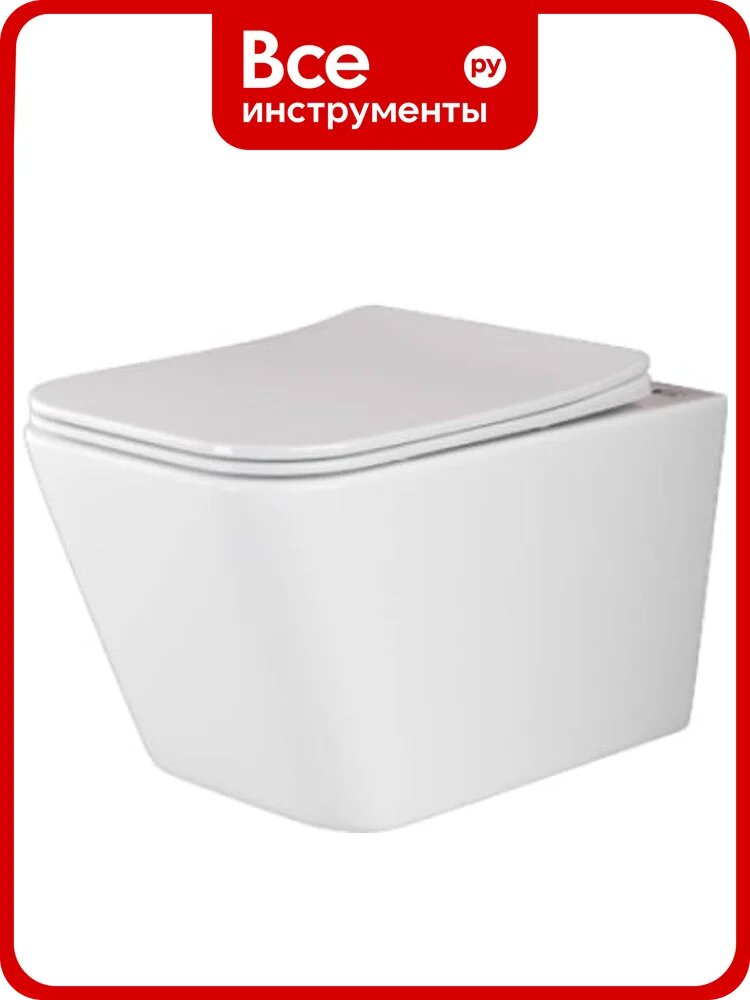 Подвесной унитаз Ceramicanova METRIC Rimless с крепежом, с сиденьем-крышкой с микролифтом CN3007