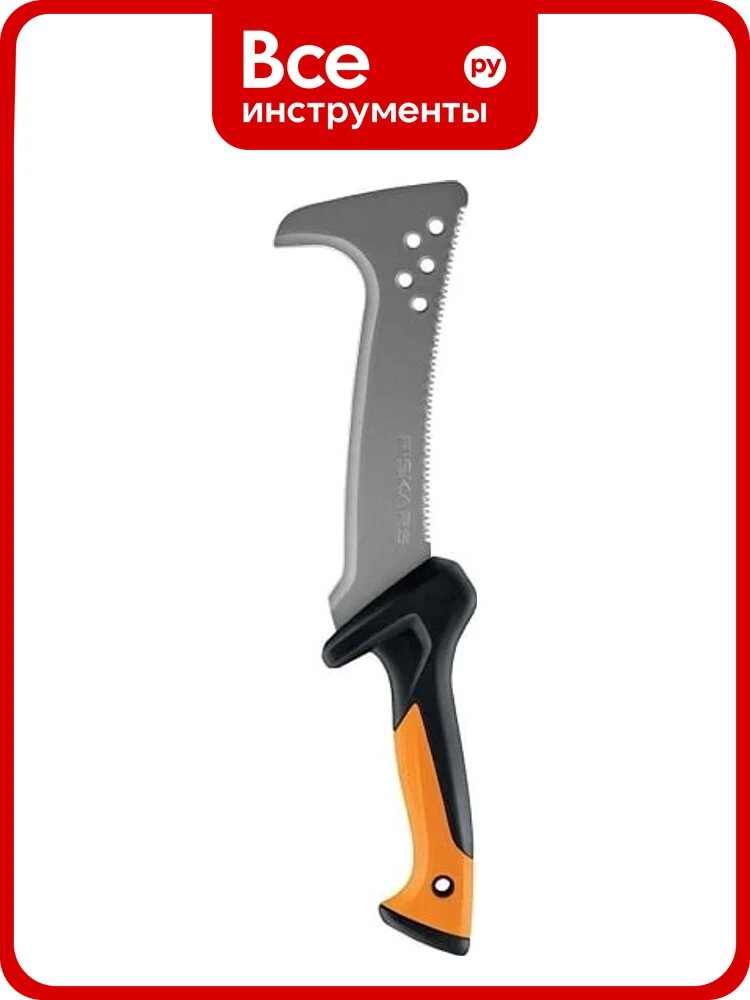Секач Fiskars с пилой CL-521 1051233 для садовых работ, углеродистая сталь, антикоррозийное покрытие лезвий, рычажный