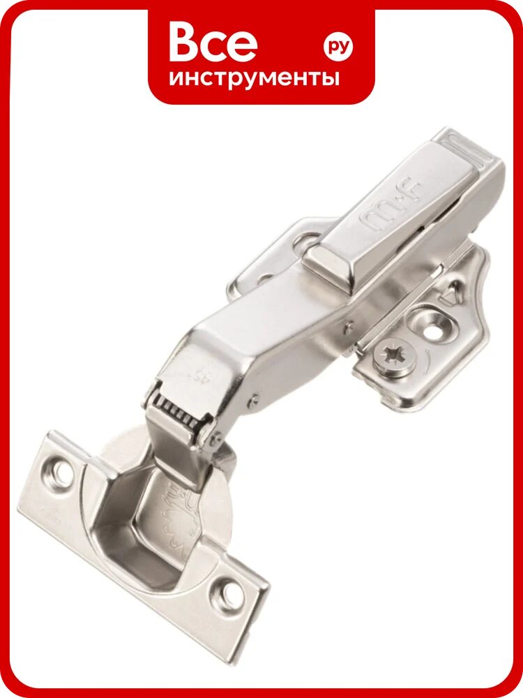 Петля MF Prima All-2-Way 3D, Clip-on, 45 с доводчиком, мягкий ход, никель, в сборе 18107v