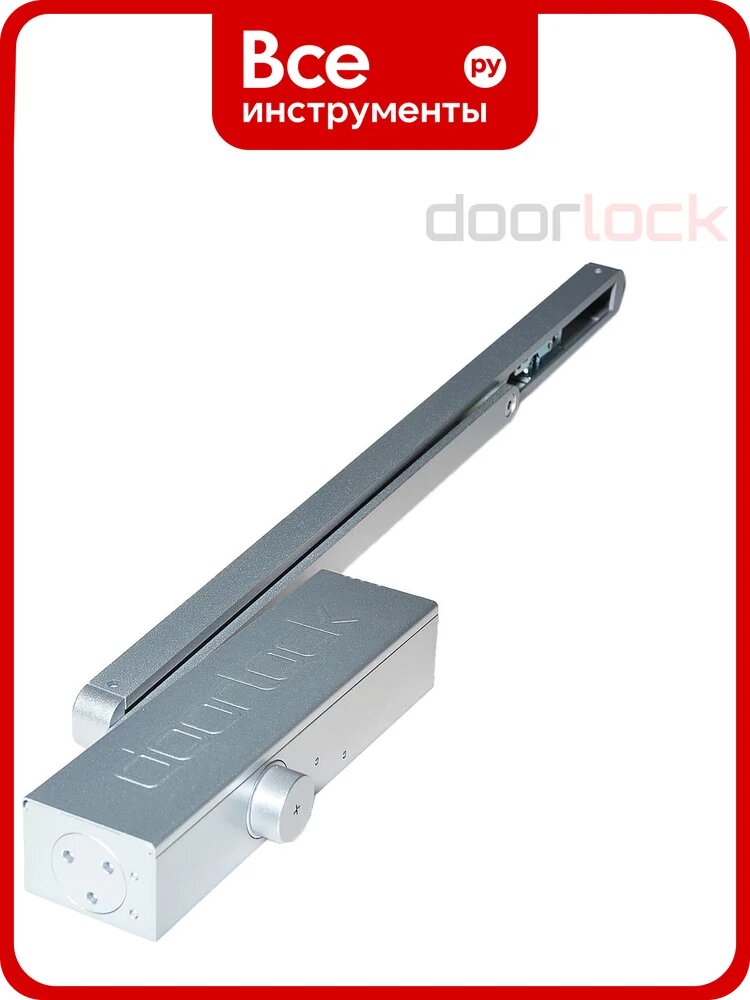 Доводчик Doorlock DL340S/N BC HO EN1-4 со скользящей тягой серебристый 75578